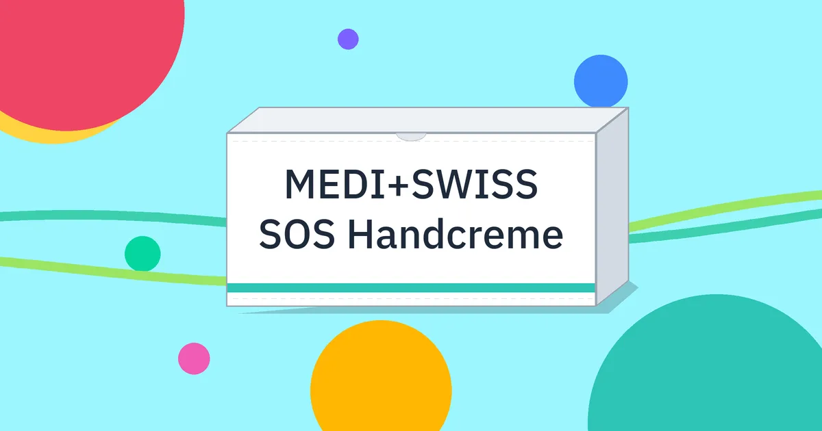 Symbolbild: Packung mit der Aufschrift MEDI+SWISS SOS Handcreme (PZN 14438220) – Verfügbarkeit und Bezug in Apotheken in Frankfurt am Main