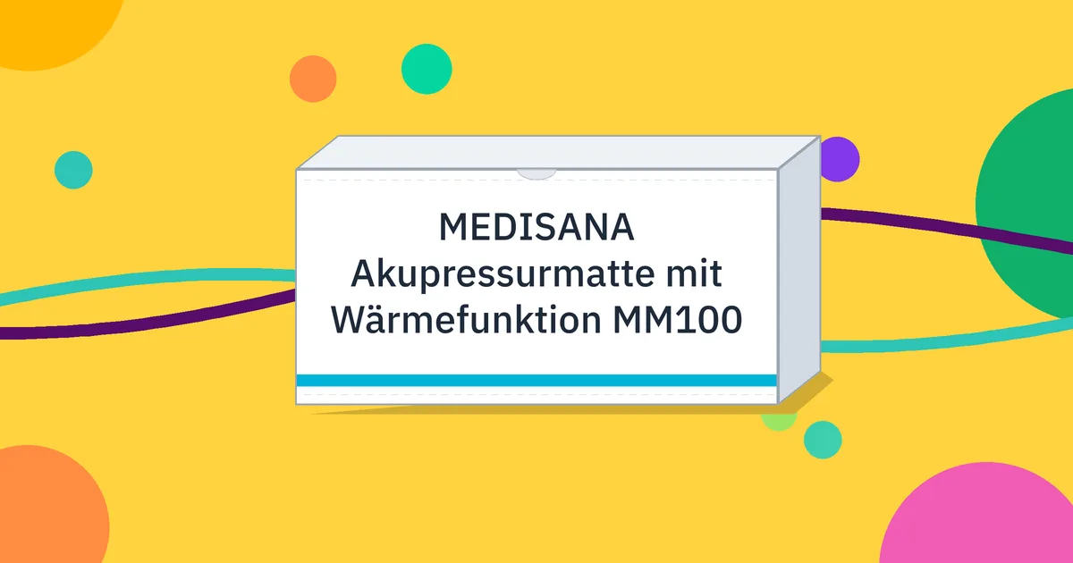 Symbolbild: Packung mit der Aufschrift MEDISANA Akupressurmatte mit Wärmefunktion MM100 (PZN 20902348) – Verfügbarkeit und Bezug in Apotheken in Frankfurt am Main