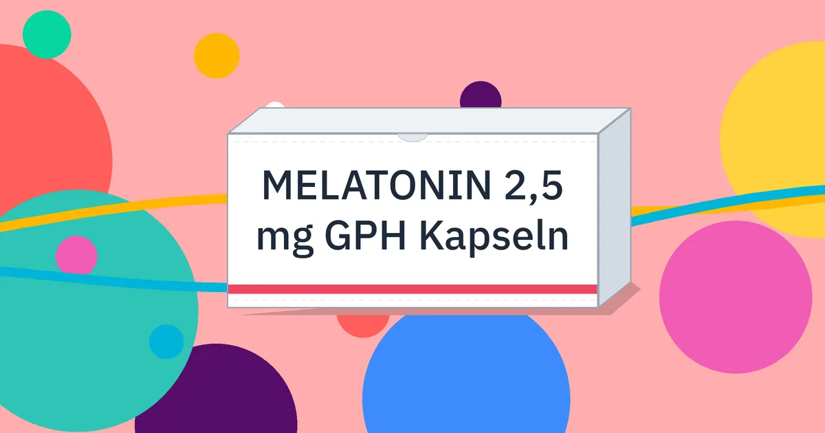 Symbolbild: Packung mit der Aufschrift MELATONIN 2,5 mg GPH Kapseln (PZN 08450079) – Verfügbarkeit und Bezug in Apotheken in Frankfurt am Main