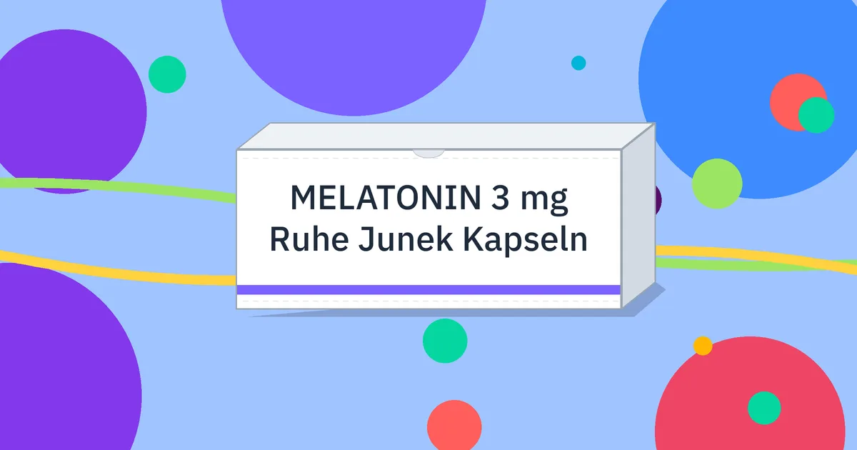 Symbolbild: Packung mit der Aufschrift MELATONIN 3 mg Ruhe Junek Kapseln (PZN 17900469) – Verfügbarkeit und Bezug in Apotheken in Frankfurt am Main