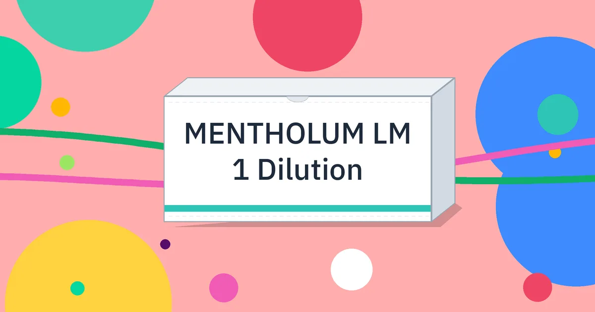Symbolbild: Packung mit der Aufschrift MENTHOLUM LM 1 Dilution (PZN 13604538) – Verfügbarkeit und Bezug in Apotheken in Frankfurt am Main