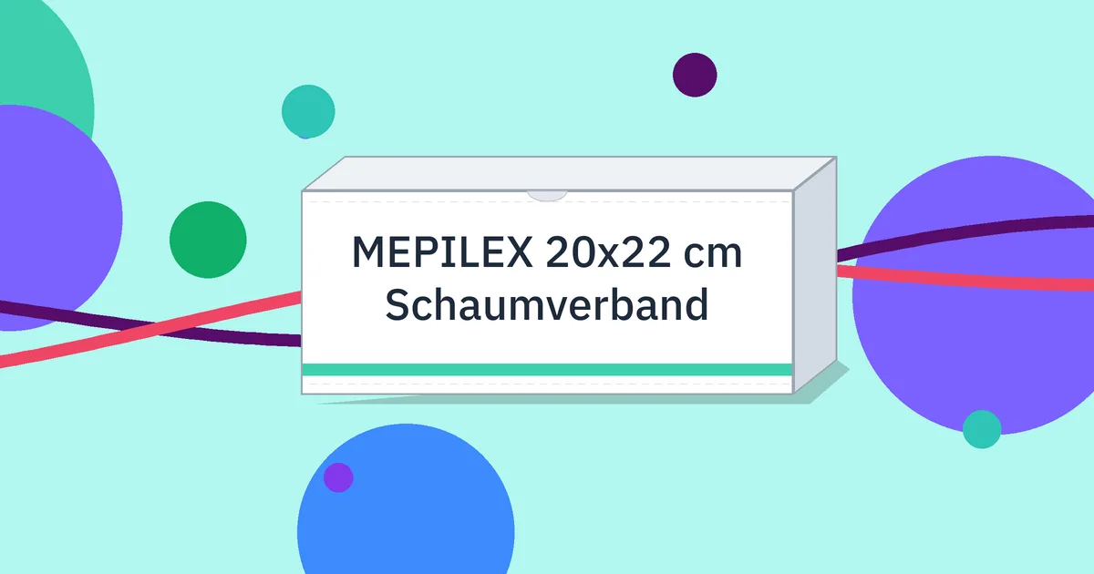 Symbolbild: Packung mit der Aufschrift MEPILEX 20x22 cm Schaumverband (PZN 20139326) – Verfügbarkeit und Bezug in Apotheken in Frankfurt am Main