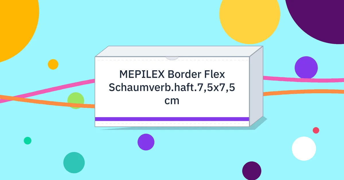 Symbolbild: Packung mit der Aufschrift MEPILEX Border Flex Schaumverb.haft.7,5x7,5 cm (PZN 18168869) – Verfügbarkeit und Bezug in Apotheken in Frankfurt am Main