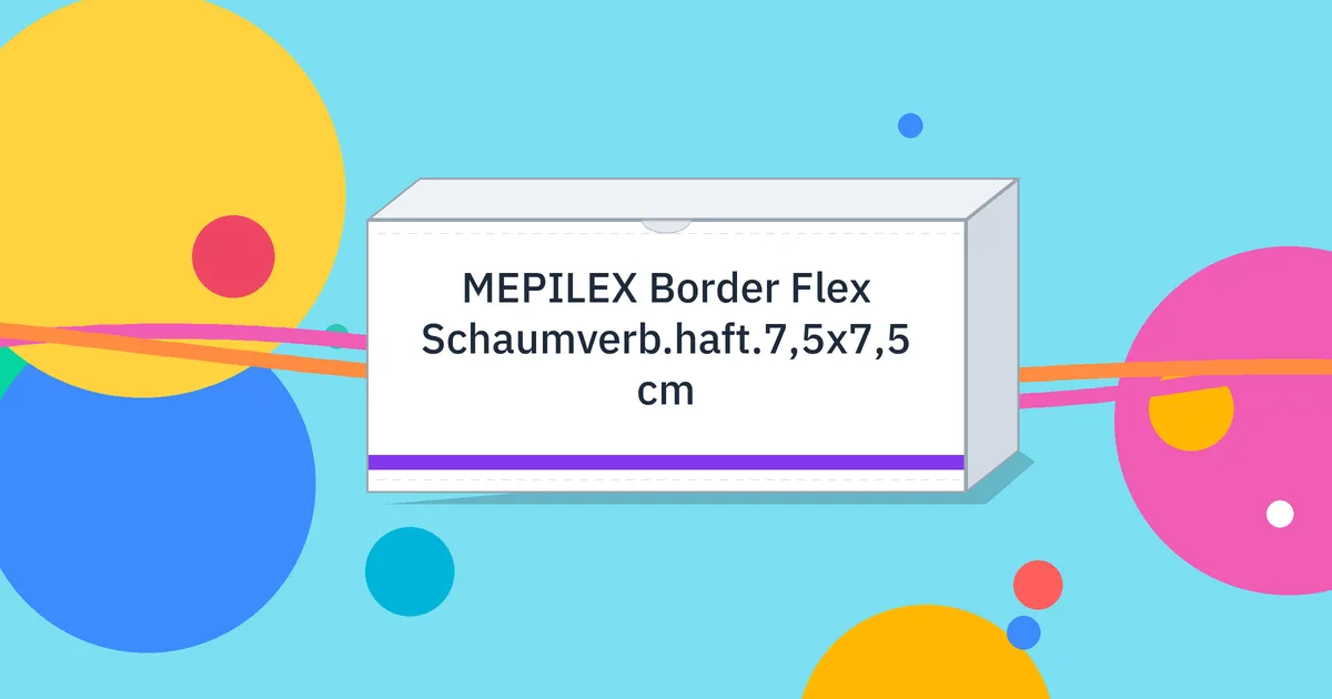 Symbolbild: Packung mit der Aufschrift MEPILEX Border Flex Schaumverb.haft.7,5x7,5 cm (PZN 19707386) – Verfügbarkeit und Bezug in Apotheken in Frankfurt am Main