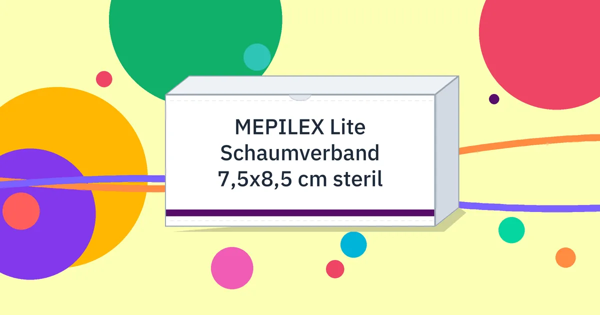 Symbolbild: Packung mit der Aufschrift MEPILEX Lite Schaumverband 7,5x8,5 cm steril (PZN 17452290) – Verfügbarkeit und Bezug in Apotheken in Frankfurt am Main
