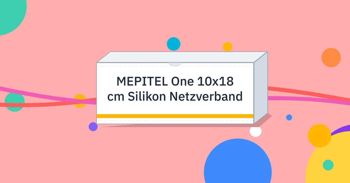 Symbolbild: Packung mit der Aufschrift MEPITEL One 10x18 cm Silikon Netzverband (PZN 18395743) – Verfügbarkeit und Bezug in Apotheken in Frankfurt am Main