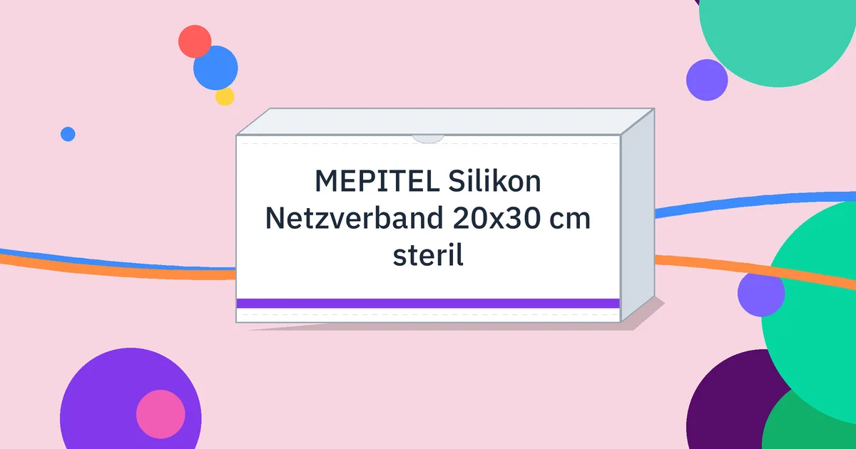 Symbolbild: Packung mit der Aufschrift MEPITEL Silikon Netzverband 20x30 cm steril (PZN 19078387) – Verfügbarkeit und Bezug in Apotheken in Frankfurt am Main