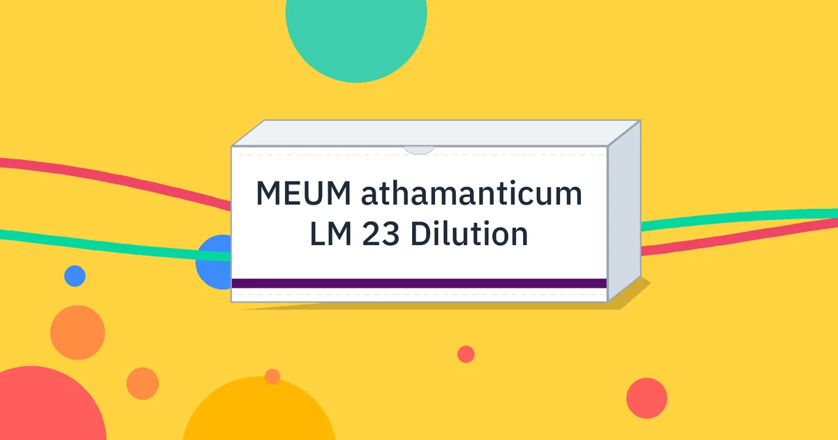Symbolbild: Packung mit der Aufschrift MEUM athamanticum LM 23 Dilution (PZN 13607620) – Verfügbarkeit und Bezug in Apotheken in Frankfurt am Main