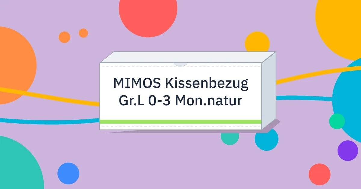 Symbolbild: Packung mit der Aufschrift MIMOS Kissenbezug Gr.L 0-3 Mon.natur (PZN 11127382) – Verfügbarkeit und Bezug in Apotheken in Frankfurt am Main