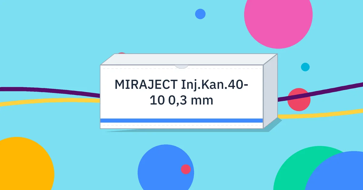 Symbolbild: Packung mit der Aufschrift MIRAJECT Inj.Kan.40-10 0,3 mm (PZN 00747443) – Verfügbarkeit und Bezug in Apotheken in Frankfurt am Main