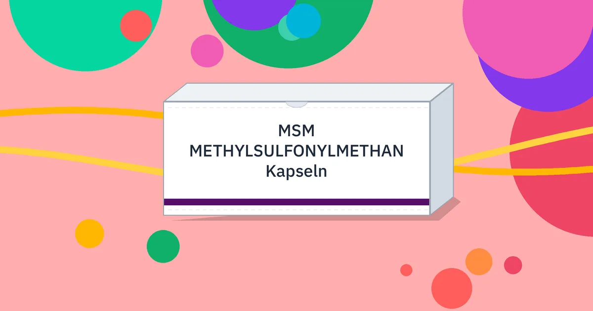 Symbolbild: Packung mit der Aufschrift MSM METHYLSULFONYLMETHAN Kapseln (PZN 14439604) – Verfügbarkeit und Bezug in Apotheken in Frankfurt am Main