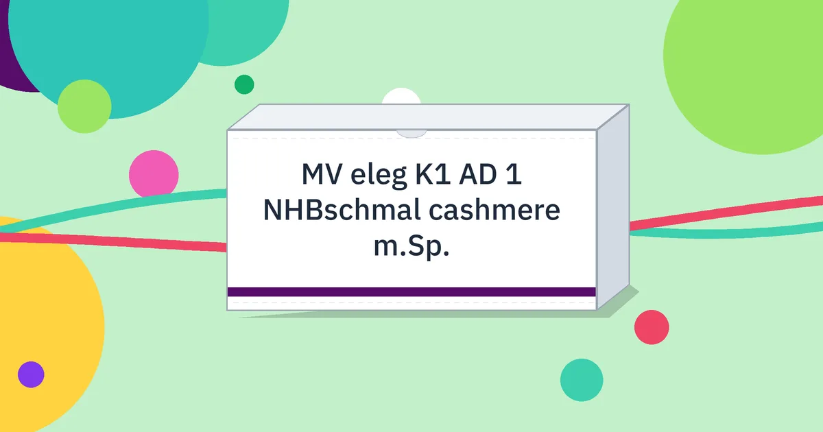 Symbolbild: Packung mit der Aufschrift MV eleg K1 AD 1 NHBschmal cashmere m.Sp. (PZN 15673070) – Verfügbarkeit und Bezug in Apotheken in Frankfurt am Main