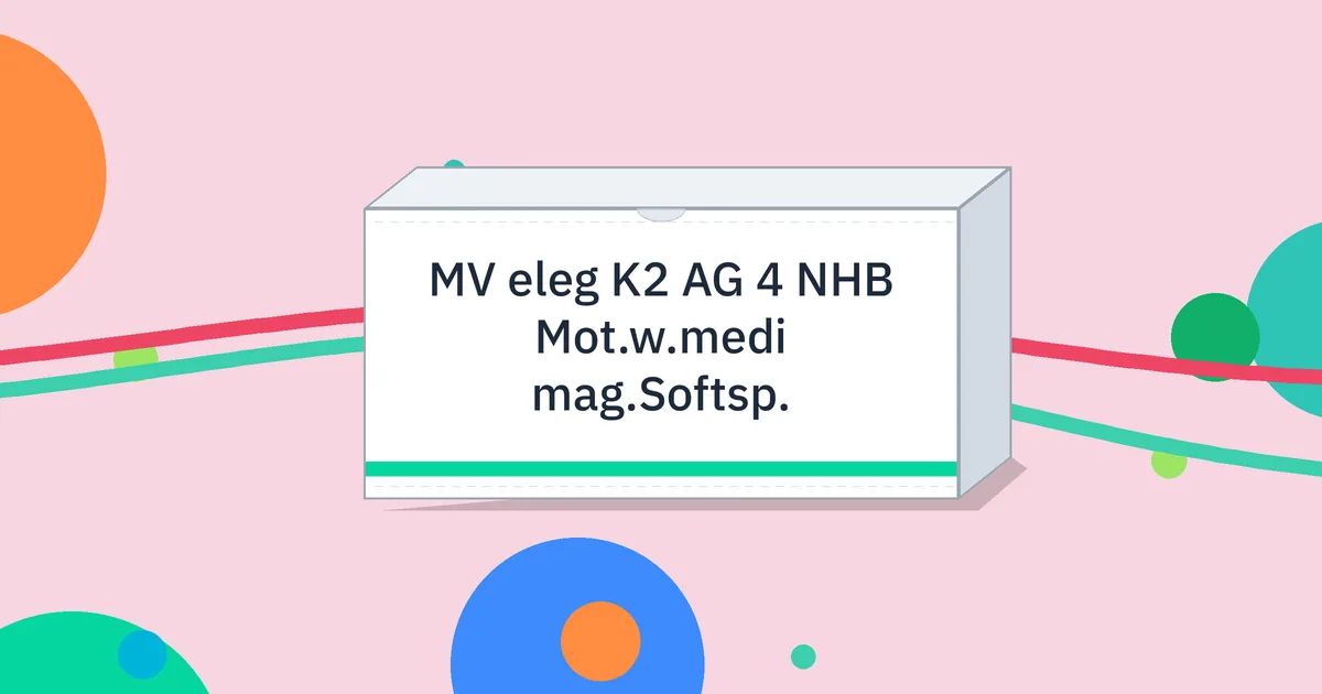 Symbolbild: Packung mit der Aufschrift MV eleg K2 AG 4 NHB Mot.w.medi mag.Softsp. (PZN 15726837) – Verfügbarkeit und Bezug in Apotheken in Frankfurt am Main