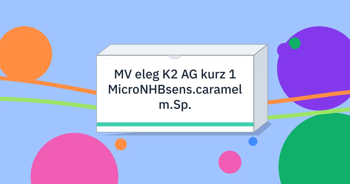 Symbolbild: Packung mit der Aufschrift MV eleg K2 AG kurz 1 MicroNHBsens.caramel m.Sp. (PZN 16069548) – Verfügbarkeit und Bezug in Apotheken in Frankfurt am Main