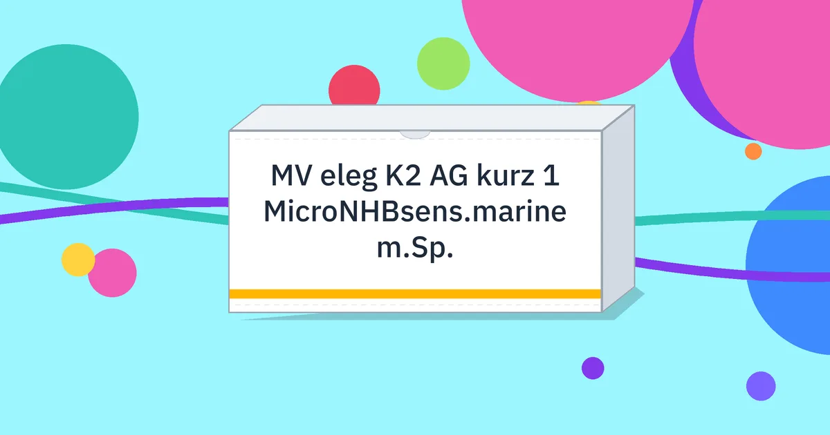 Symbolbild: Packung mit der Aufschrift MV eleg K2 AG kurz 1 MicroNHBsens.marine m.Sp. (PZN 15710428) – Verfügbarkeit und Bezug in Apotheken in Frankfurt am Main