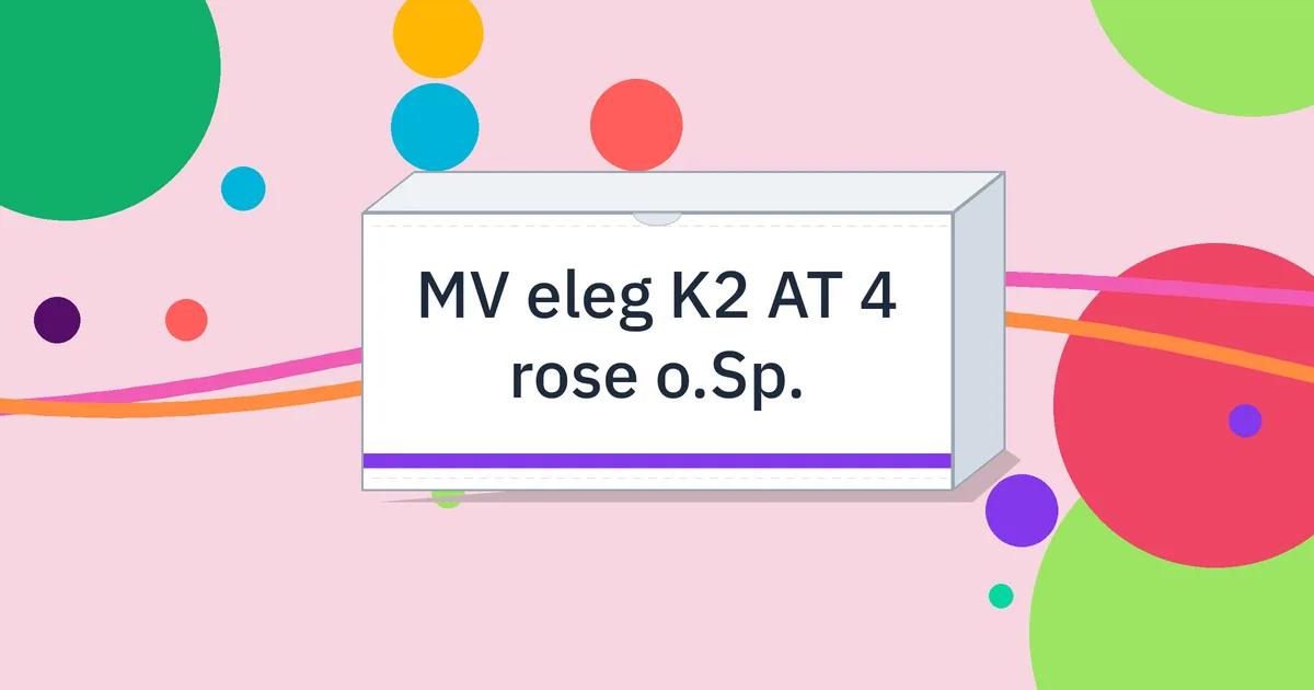 Symbolbild: Packung mit der Aufschrift MV eleg K2 AT 4 rose o.Sp. (PZN 15286769) – Verfügbarkeit und Bezug in Apotheken in Frankfurt am Main