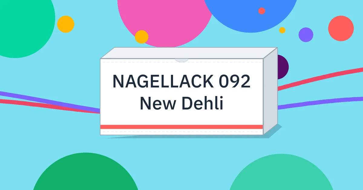 Symbolbild: Packung mit der Aufschrift NAGELLACK 092 New Dehli (PZN 10849831) – Verfügbarkeit und Bezug in Apotheken in Frankfurt am Main