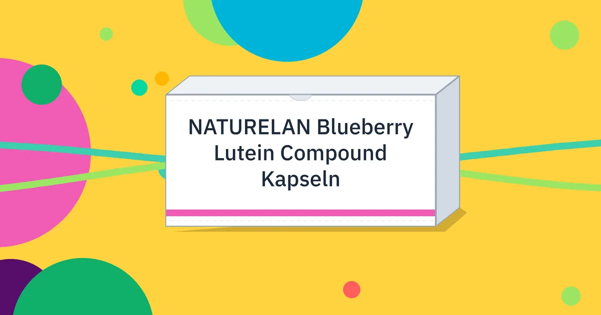Symbolbild: Packung mit der Aufschrift NATURELAN Blueberry Lutein Compound Kapseln (PZN 18854139) – Verfügbarkeit und Bezug in Apotheken in Frankfurt am Main
