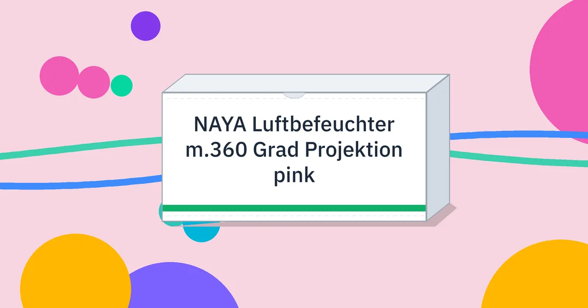 Symbolbild: Packung mit der Aufschrift NAYA Luftbefeuchter m.360 Grad Projektion pink (PZN 18713723) – Verfügbarkeit und Bezug in Apotheken in Frankfurt am Main