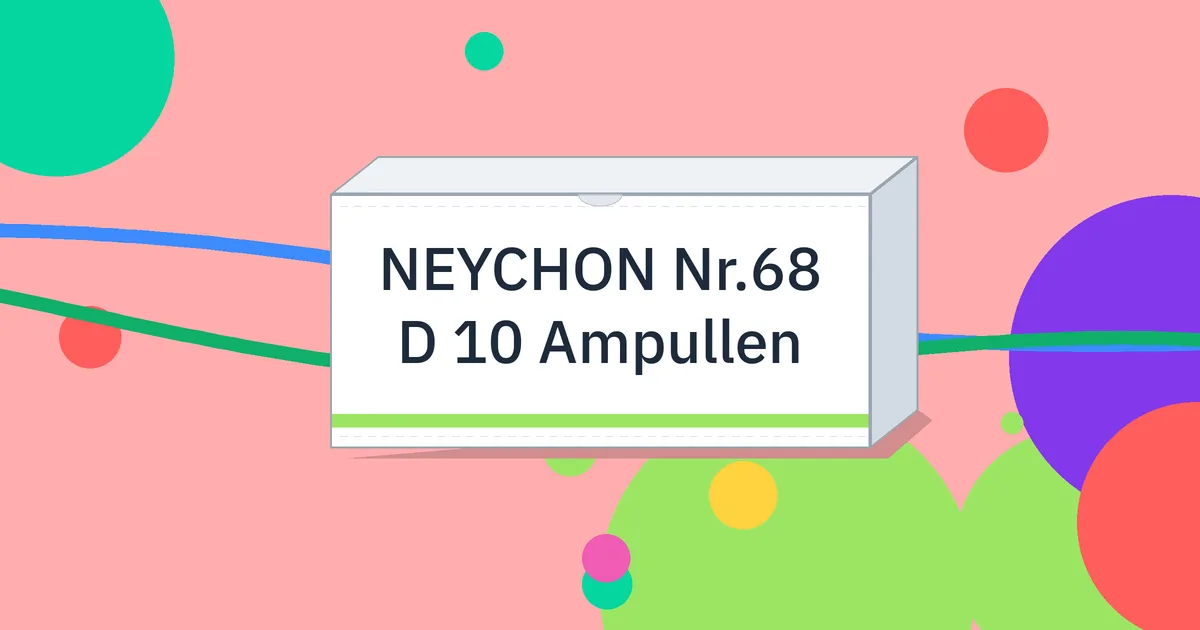 Symbolbild: Packung mit der Aufschrift NEYCHON Nr.68 D 10 Ampullen (PZN 06487279) – Verfügbarkeit und Bezug in Apotheken in Frankfurt am Main