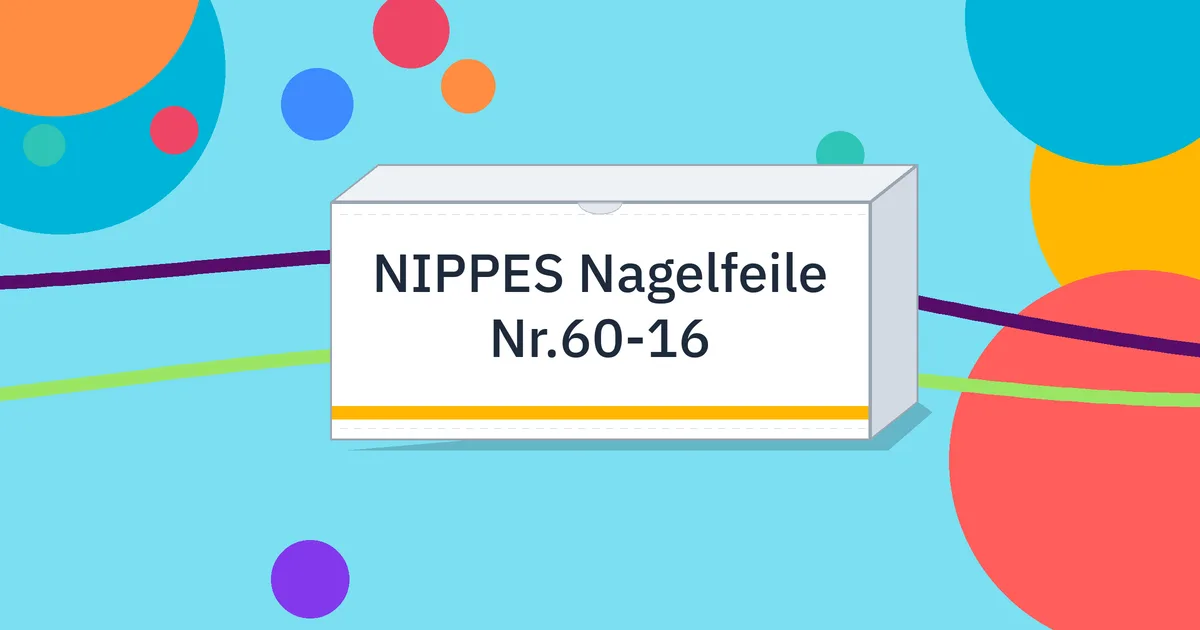 Symbolbild: Packung mit der Aufschrift NIPPES Nagelfeile Nr.60-16 (PZN 07615207) – Verfügbarkeit und Bezug in Apotheken in Frankfurt am Main