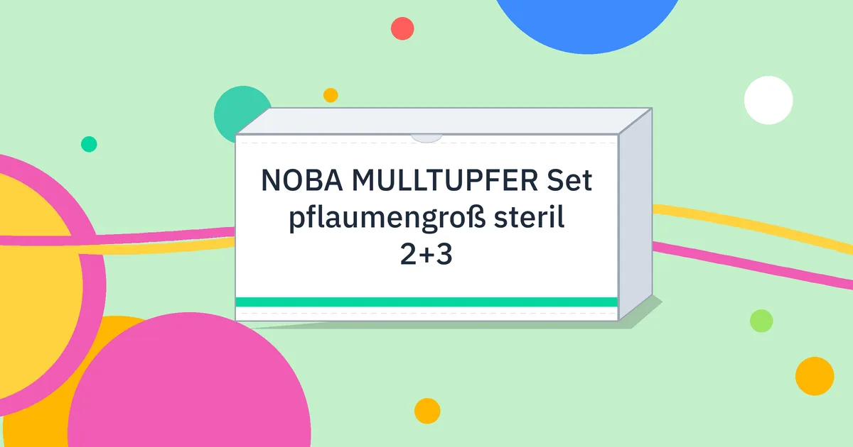 Symbolbild: Packung mit der Aufschrift NOBA MULLTUPFER Set pflaumengroß steril 2+3 (PZN 05527203) – Verfügbarkeit und Bezug in Apotheken in Frankfurt am Main