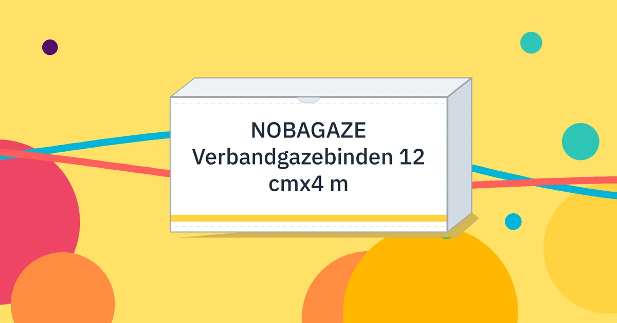 Symbolbild: Packung mit der Aufschrift NOBAGAZE Verbandgazebinden 12 cmx4 m (PZN 00031673) – Verfügbarkeit und Bezug in Apotheken in Frankfurt am Main