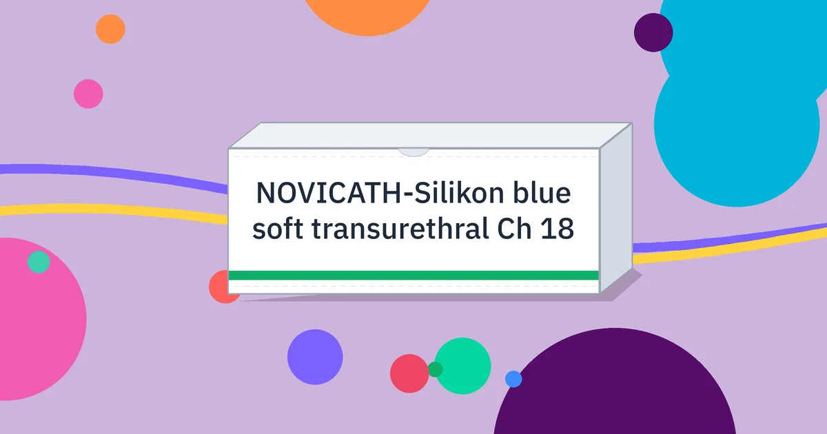 Symbolbild: Packung mit der Aufschrift NOVICATH-Silikon blue soft transurethral Ch 18 (PZN 20837007) – Verfügbarkeit und Bezug in Apotheken in Frankfurt am Main