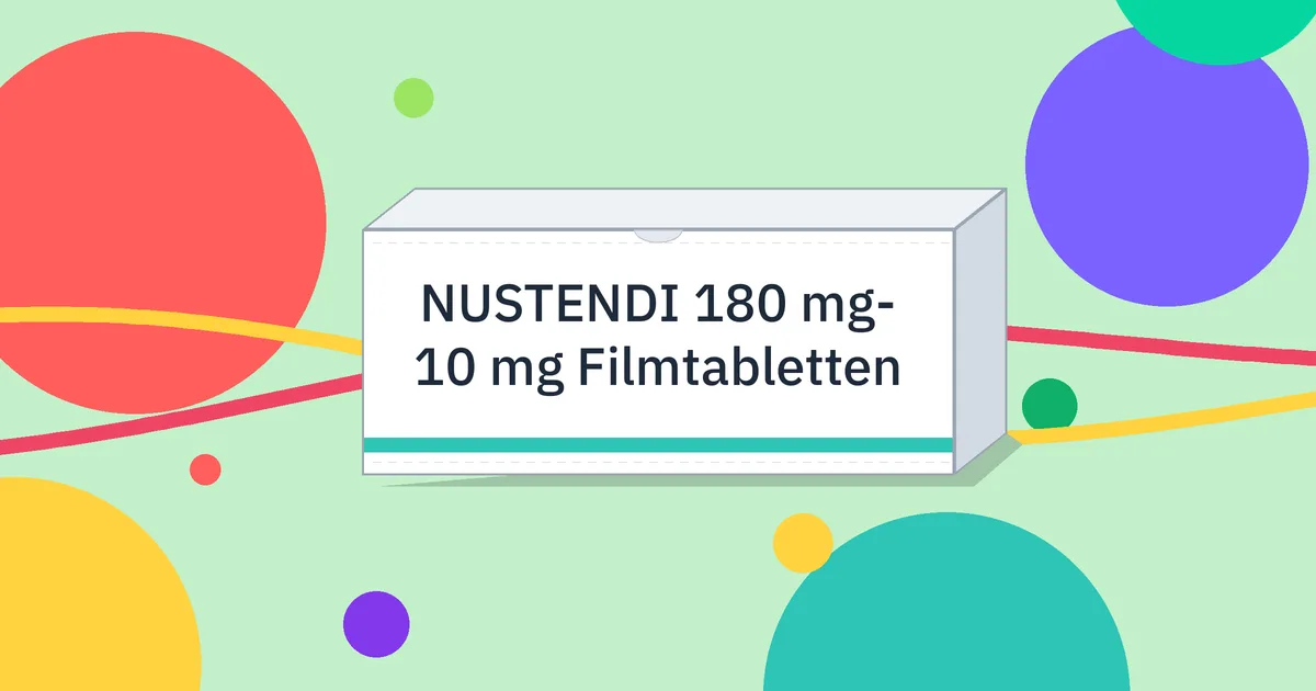 Symbolbild: Packung mit der Aufschrift NUSTENDI 180 mg-10 mg Filmtabletten (PZN 19305914) – Verfügbarkeit und Bezug in Apotheken in Frankfurt am Main