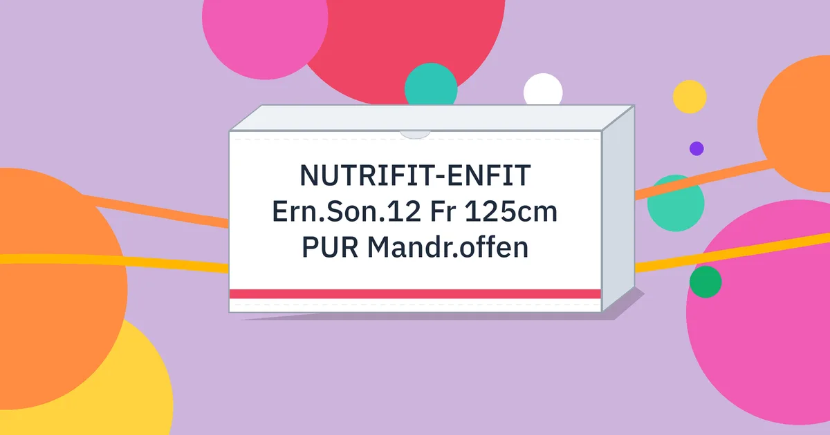 Symbolbild: Packung mit der Aufschrift NUTRIFIT-ENFIT Ern.Son.12 Fr 125cm PUR Mandr.offen (PZN 14174347) – Verfügbarkeit und Bezug in Apotheken in Frankfurt am Main