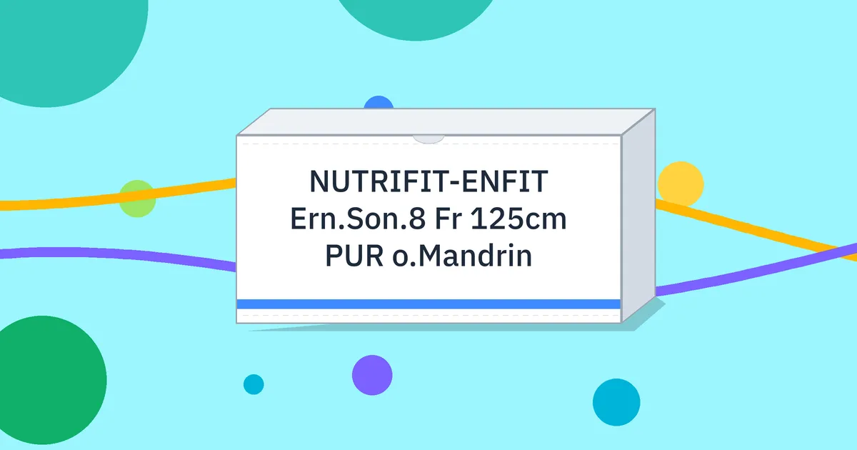 Symbolbild: Packung mit der Aufschrift NUTRIFIT-ENFIT Ern.Son.8 Fr 125cm PUR o.Mandrin (PZN 14173833) – Verfügbarkeit und Bezug in Apotheken in Frankfurt am Main