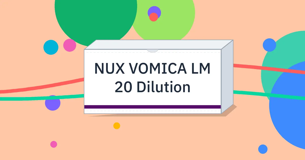 Symbolbild: Packung mit der Aufschrift NUX VOMICA LM 20 Dilution (PZN 12970488) – Verfügbarkeit und Bezug in Apotheken in Frankfurt am Main