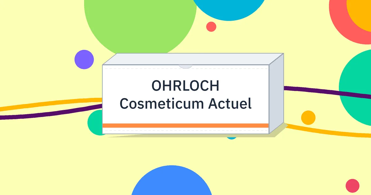 Symbolbild: Packung mit der Aufschrift OHRLOCH Cosmeticum Actuel (PZN 06413737) – Verfügbarkeit und Bezug in Apotheken in Frankfurt am Main