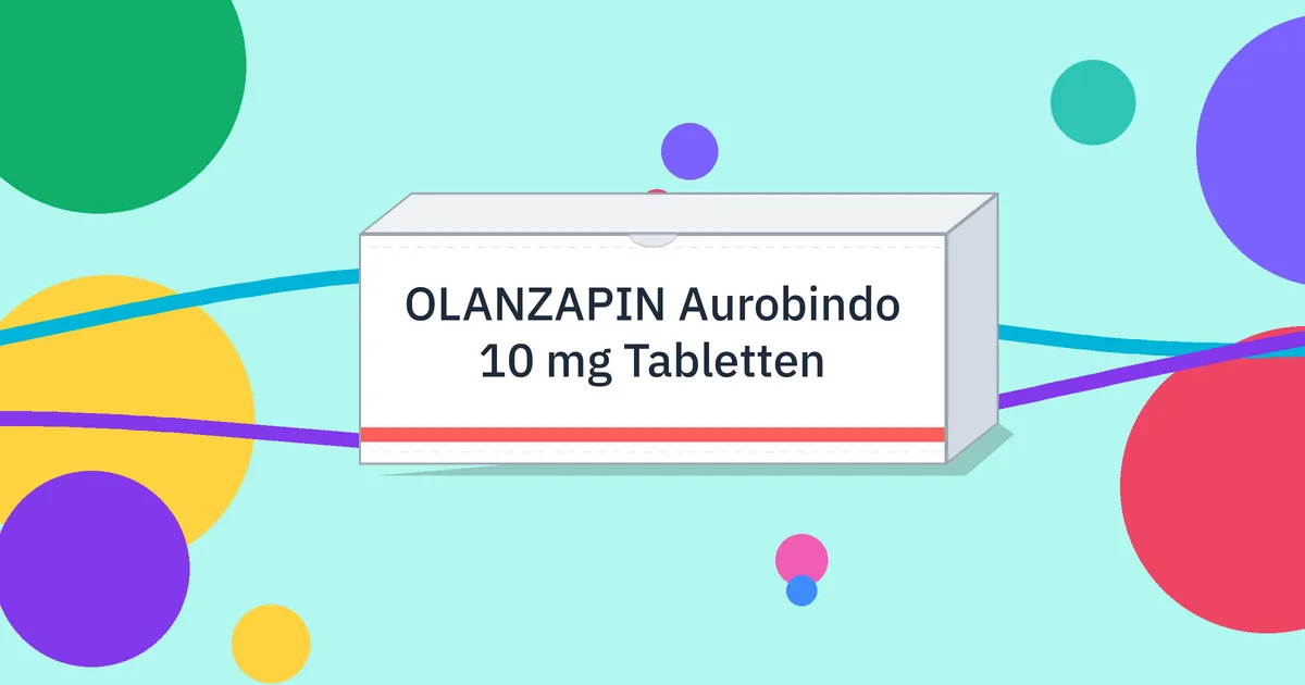 Symbolbild: Packung mit der Aufschrift OLANZAPIN Aurobindo 10 mg Tabletten (PZN 09618285) – Verfügbarkeit und Bezug in Apotheken in Frankfurt am Main
