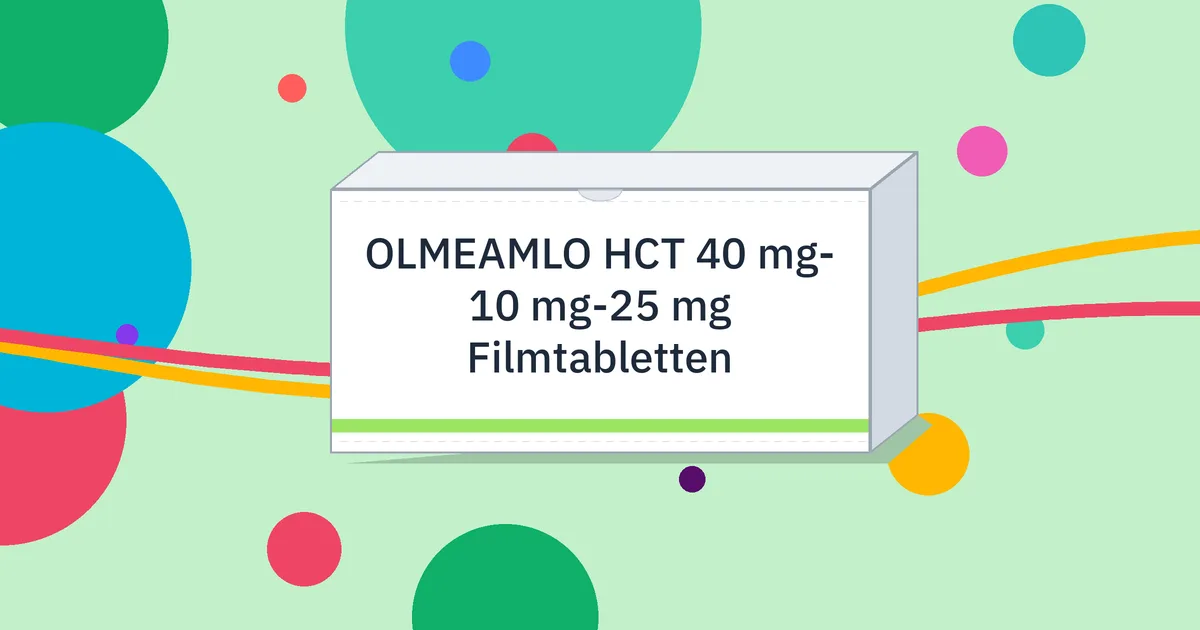 Symbolbild: Packung mit der Aufschrift OLMEAMLO HCT 40 mg-10 mg-25 mg Filmtabletten (PZN 16784736) – Verfügbarkeit und Bezug in Apotheken in Frankfurt am Main