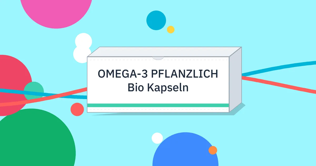 Symbolbild: Packung mit der Aufschrift OMEGA-3 PFLANZLICH Bio Kapseln (PZN 17879350) – Verfügbarkeit und Bezug in Apotheken in Frankfurt am Main