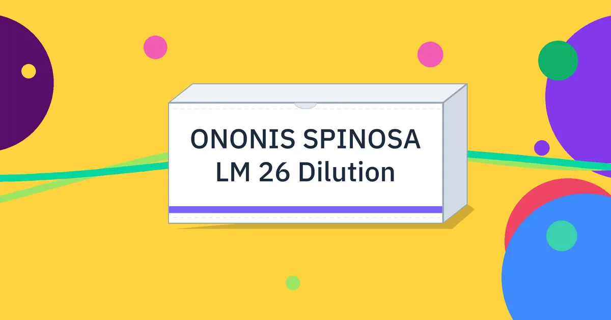 Symbolbild: Packung mit der Aufschrift ONONIS SPINOSA LM 26 Dilution (PZN 13625842) – Verfügbarkeit und Bezug in Apotheken in Frankfurt am Main