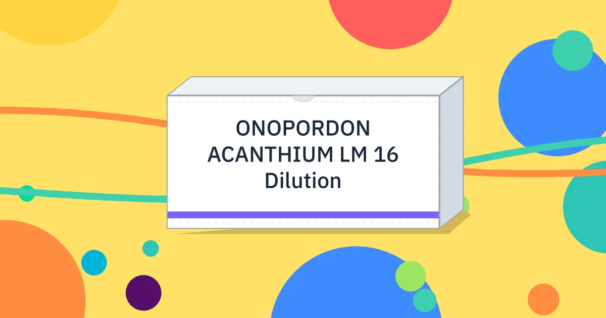 Symbolbild: Packung mit der Aufschrift ONOPORDON ACANTHIUM LM 16 Dilution (PZN 13626209) – Verfügbarkeit und Bezug in Apotheken in Frankfurt am Main