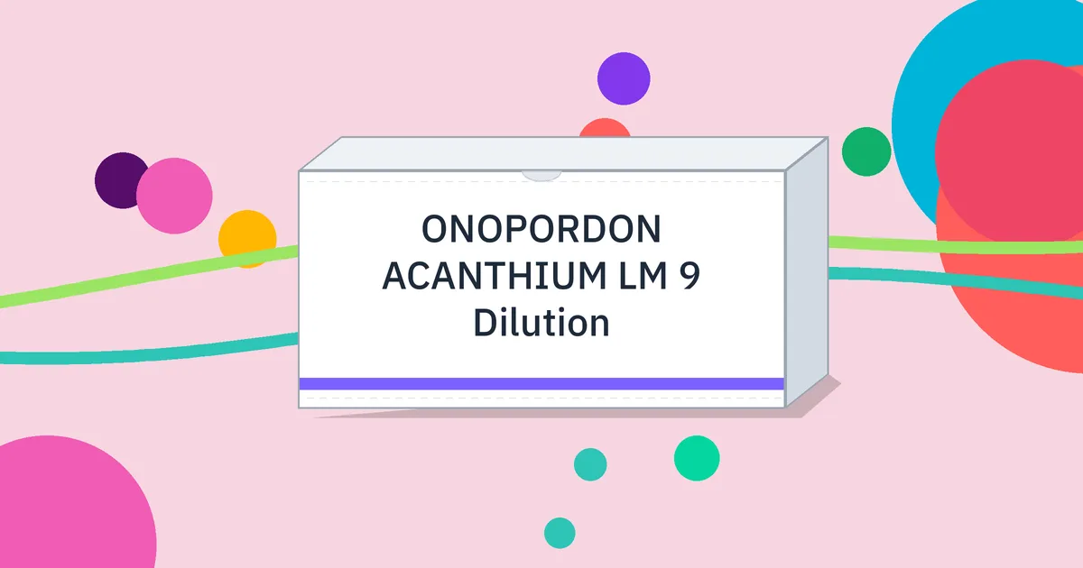 Symbolbild: Packung mit der Aufschrift ONOPORDON ACANTHIUM LM 9 Dilution (PZN 13626132) – Verfügbarkeit und Bezug in Apotheken in Frankfurt am Main