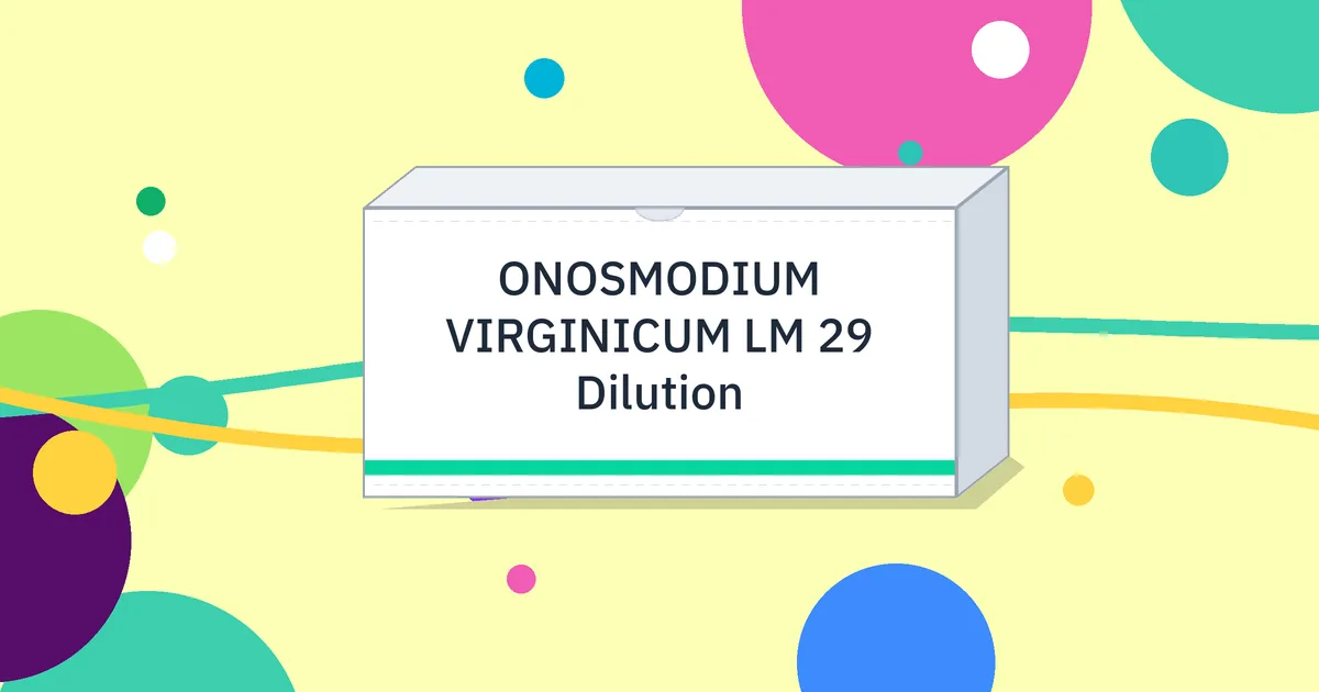 Symbolbild: Packung mit der Aufschrift ONOSMODIUM VIRGINICUM LM 29 Dilution (PZN 13626824) – Verfügbarkeit und Bezug in Apotheken in Frankfurt am Main