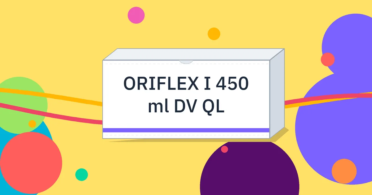 Symbolbild: Packung mit der Aufschrift ORIFLEX I 450 ml DV QL (PZN 17485668) – Verfügbarkeit und Bezug in Apotheken in Frankfurt am Main