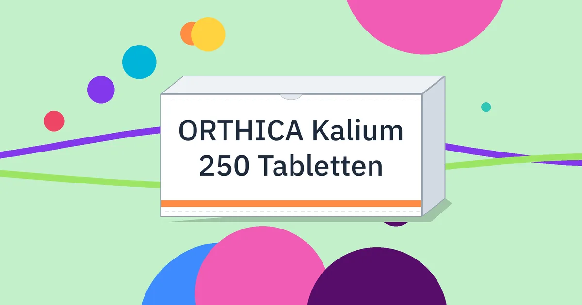 Symbolbild: Packung mit der Aufschrift ORTHICA Kalium 250 Tabletten (PZN 13859830) – Verfügbarkeit und Bezug in Apotheken in Frankfurt am Main