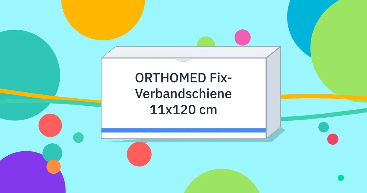 Symbolbild: Packung mit der Aufschrift ORTHOMED Fix-Verbandschiene 11x120 cm (PZN 11517456) – Verfügbarkeit und Bezug in Apotheken in Frankfurt am Main