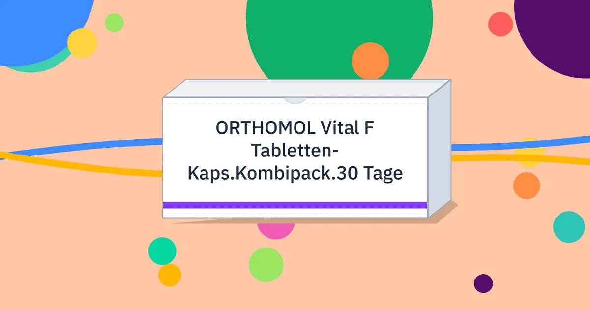 Symbolbild: Packung mit der Aufschrift ORTHOMOL Vital F Tabletten-Kaps.Kombipack.30 Tage (PZN 01319620) – Verfügbarkeit und Bezug in Apotheken in Frankfurt am Main