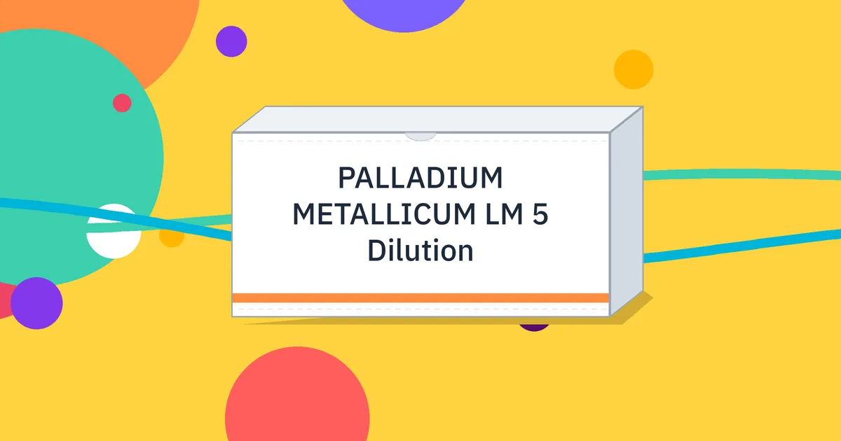 Symbolbild: Packung mit der Aufschrift PALLADIUM METALLICUM LM 5 Dilution (PZN 12975296) – Verfügbarkeit und Bezug in Apotheken in Frankfurt am Main
