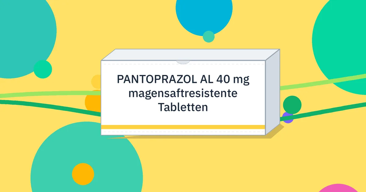 Symbolbild: Packung mit der Aufschrift PANTOPRAZOL AL 40 mg magensaftresistente Tabletten (PZN 01249210) – Verfügbarkeit und Bezug in Apotheken in Frankfurt am Main