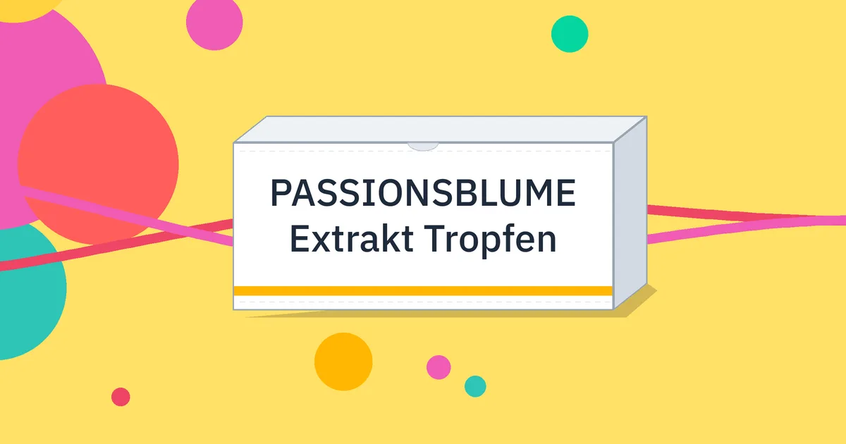 Symbolbild: Packung mit der Aufschrift PASSIONSBLUME Extrakt Tropfen (PZN 20211650) – Verfügbarkeit und Bezug in Apotheken in Frankfurt am Main