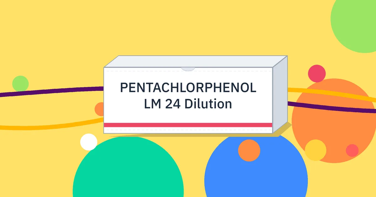 Symbolbild: Packung mit der Aufschrift PENTACHLORPHENOL LM 24 Dilution (PZN 13634321) – Verfügbarkeit und Bezug in Apotheken in Frankfurt am Main