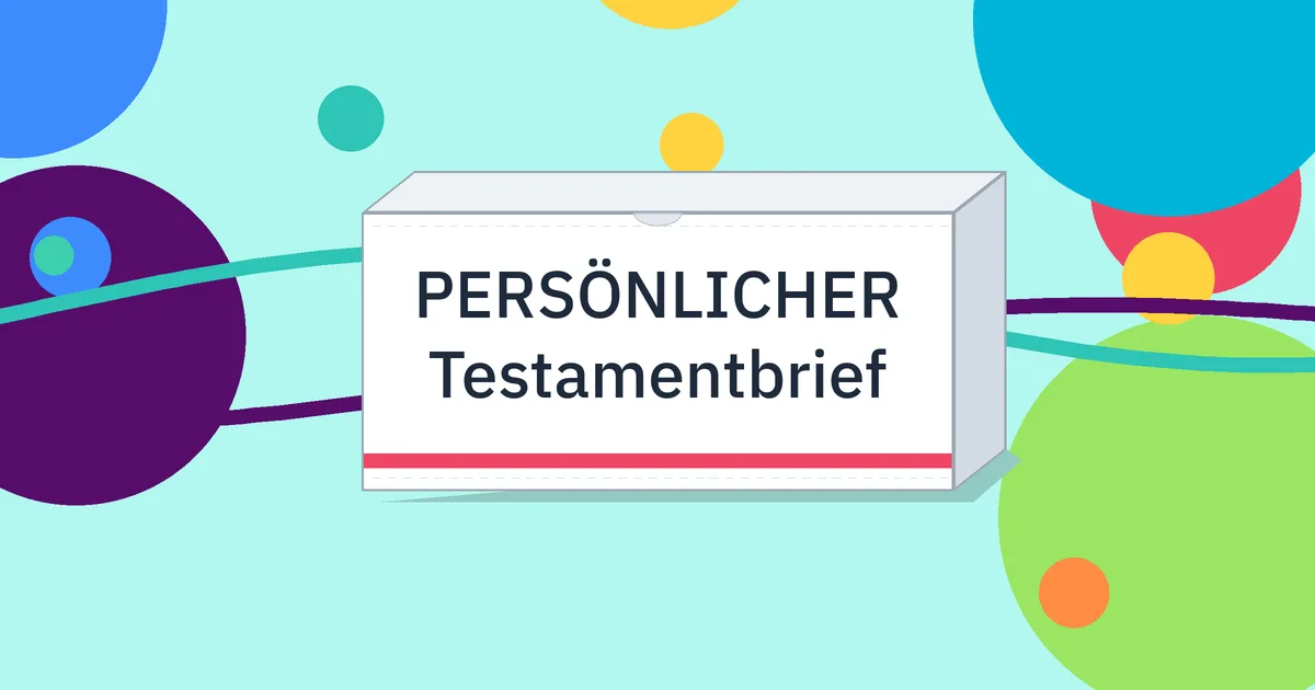 Symbolbild: Packung mit der Aufschrift PERSÖNLICHER Testamentbrief (PZN 03364398) – Verfügbarkeit und Bezug in Apotheken in Frankfurt am Main
