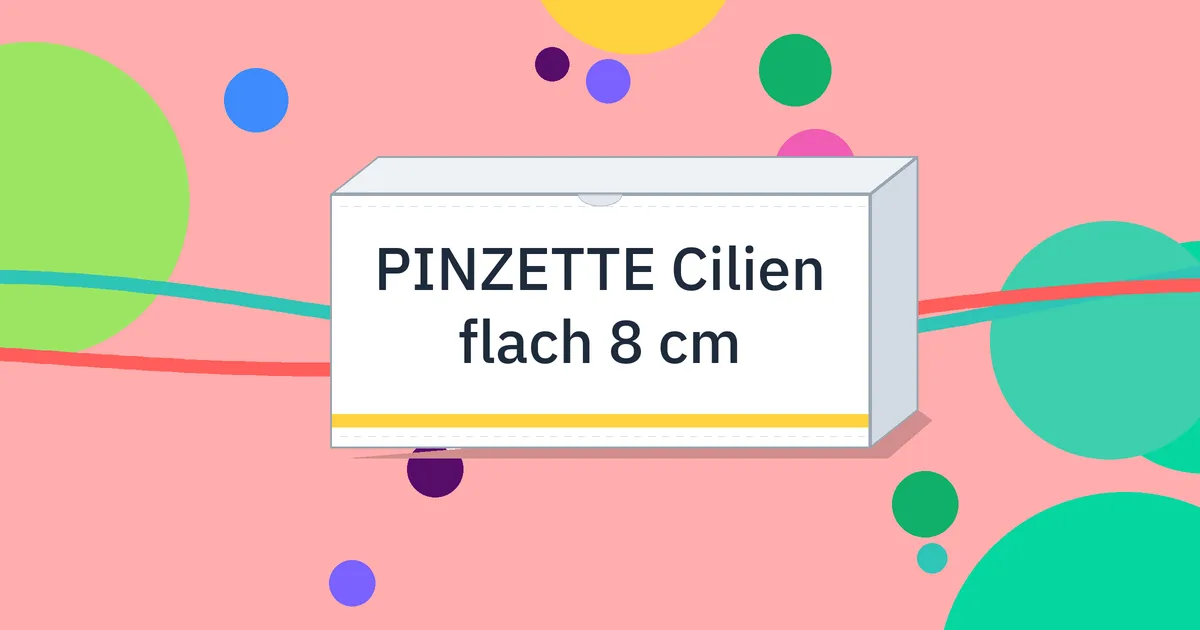 Symbolbild: Packung mit der Aufschrift PINZETTE Cilien flach 8 cm (PZN 04845987) – Verfügbarkeit und Bezug in Apotheken in Frankfurt am Main